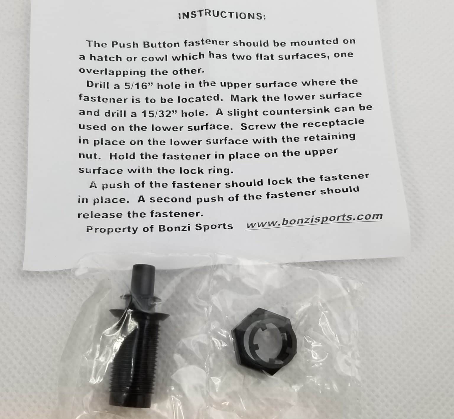 Push Button Hatch Latch - Black | Bonzi Sports - BONZI Sports Inc